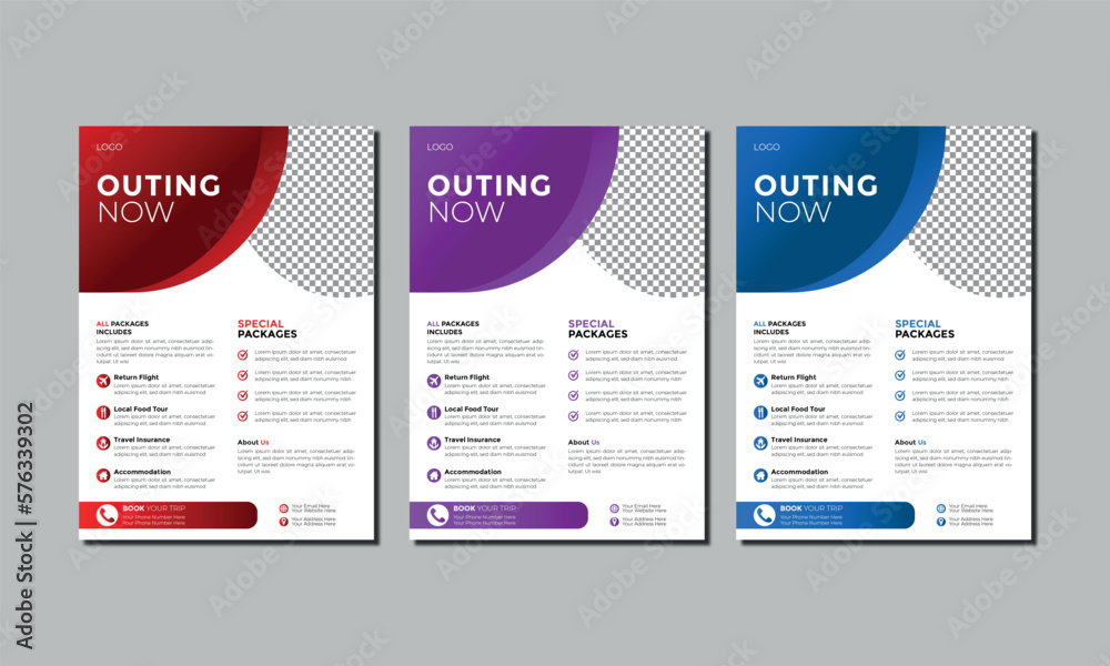 modern a4 size flyer pamphlet brochure design template for travel Stock ...