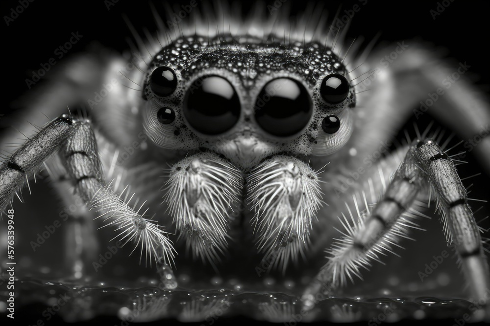 Extremely high resolution macro photograph of a Jumping spider (family ...
