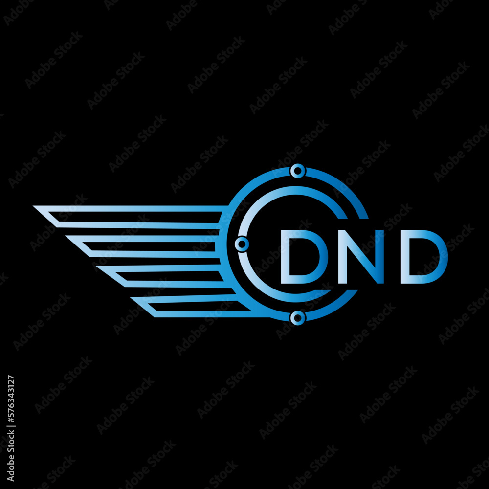 Vecteur Stock DND logo, letter logo. DND blue image on black background ...