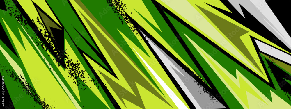 Abstract green gaming background in futuristic style. Wide banner ...