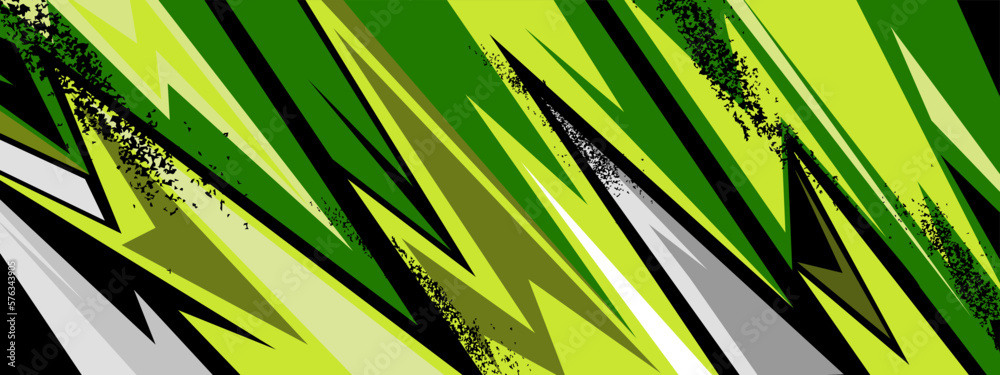 Abstract green gaming background in futuristic style. Wide banner ...