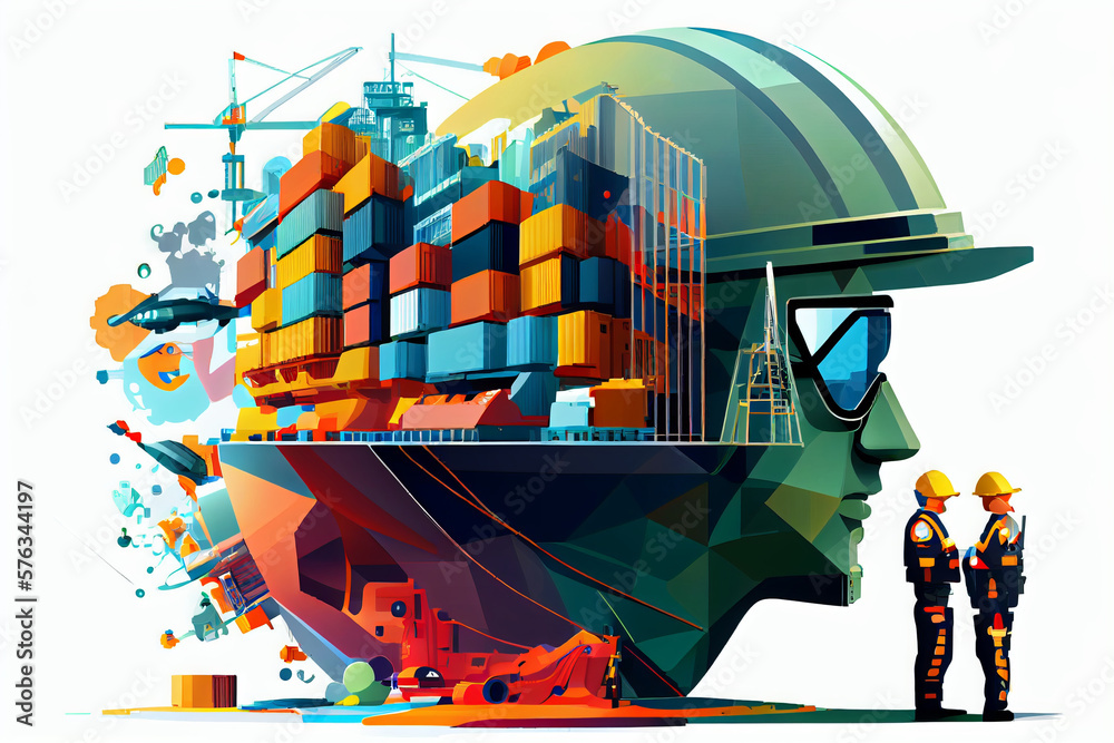 Future of Container ship loading and unloading, Cargo construction ...