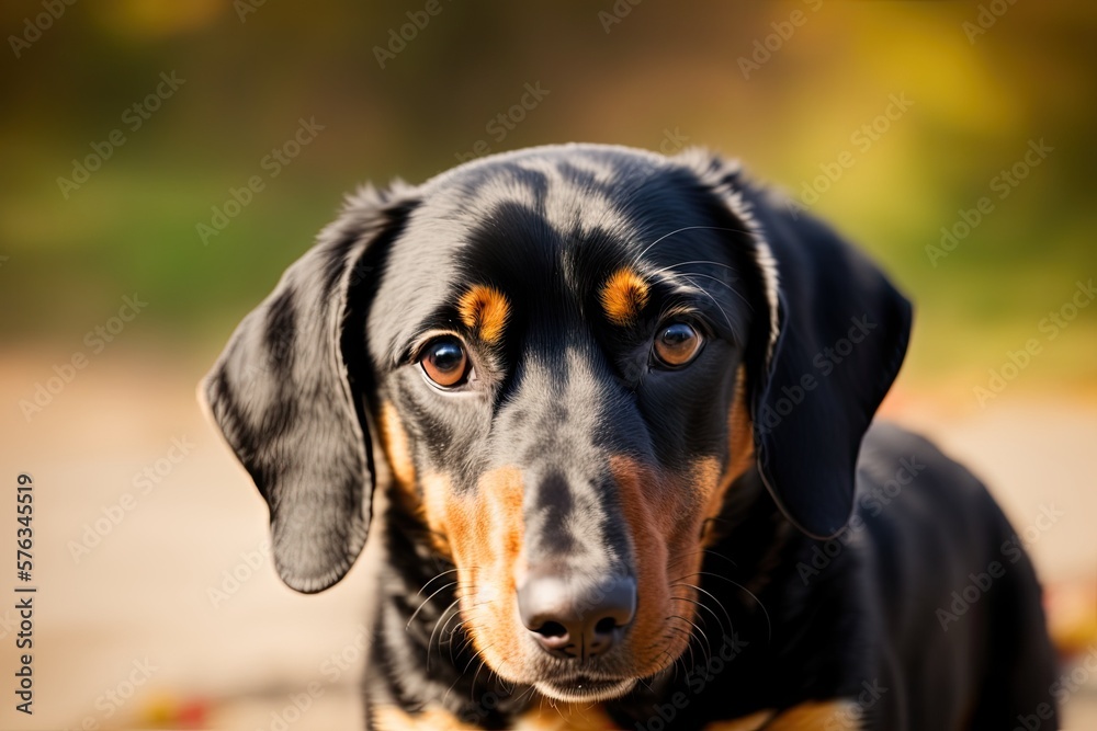 Dachshunds puppy with nature background, generative ai color grading ...