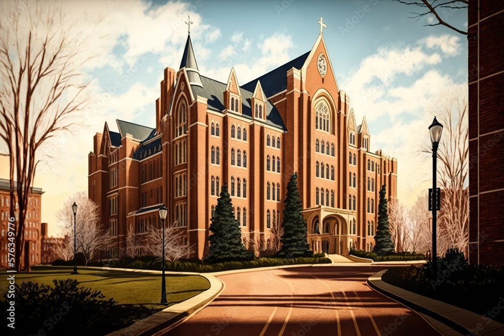 WASHINGTON, DC –26 MAR 2022- View of the campus of Trinity Washington ...