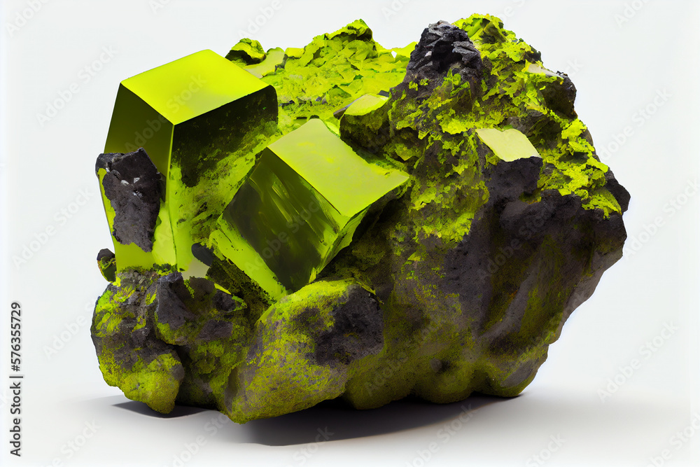 Uranium ore, a dark and foreboding image of a jagged rock face, riddled ...