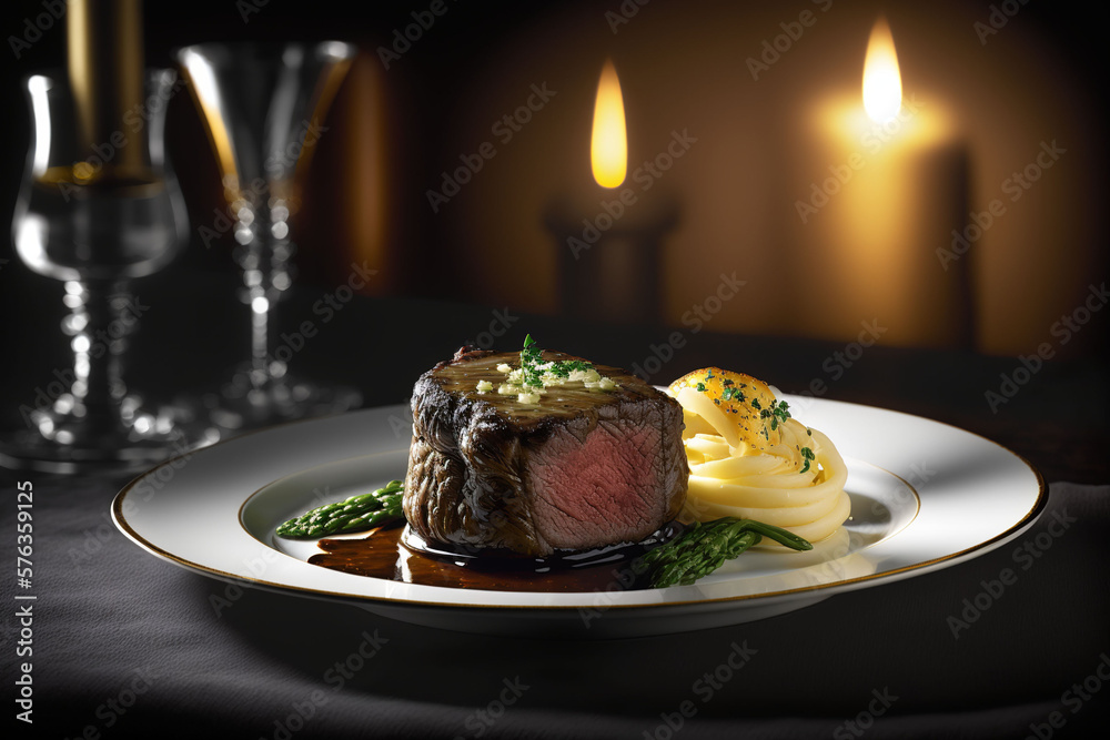 Filet Mignon medium rare - AI Generated ilustración de Stock | Adobe Stock