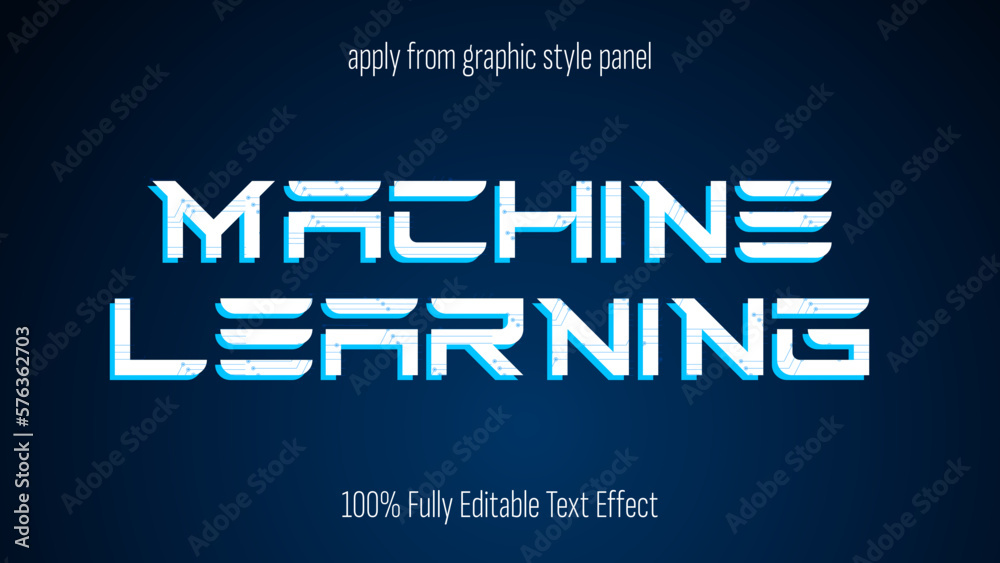 AI, artificial intelligence, machine learning text effect, editable ...
