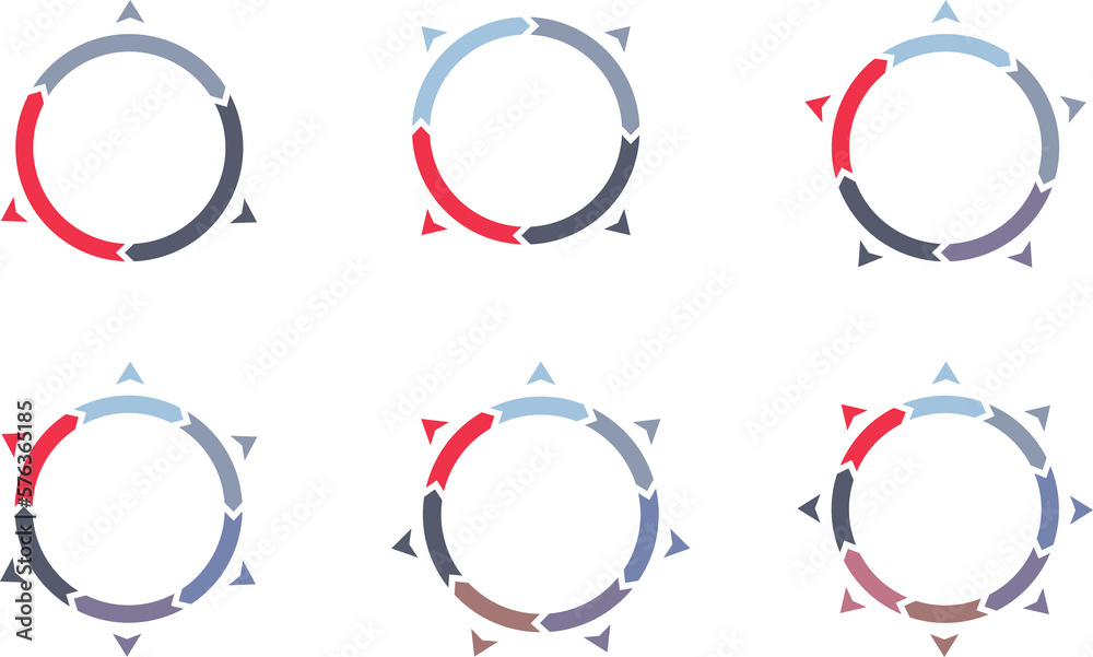 Circle arrows with side arrows, circle infographics Stock Illustration ...