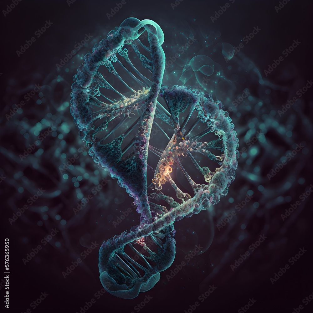 realistic DNA structure inside a fractal abstract ilustración de Stock ...