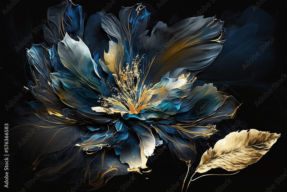 a wallpaper botanical flowers with one big flower for whole artwork ...