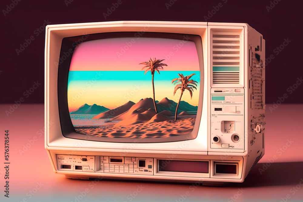 Vaporwave 80s wallpaper. Unusual Combination of Cyberpunk Aesthetics ...