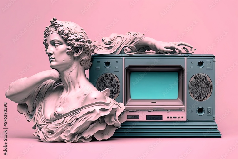 Vaporwave 80s wallpaper. Unusual Combination of Cyberpunk Aesthetics ...