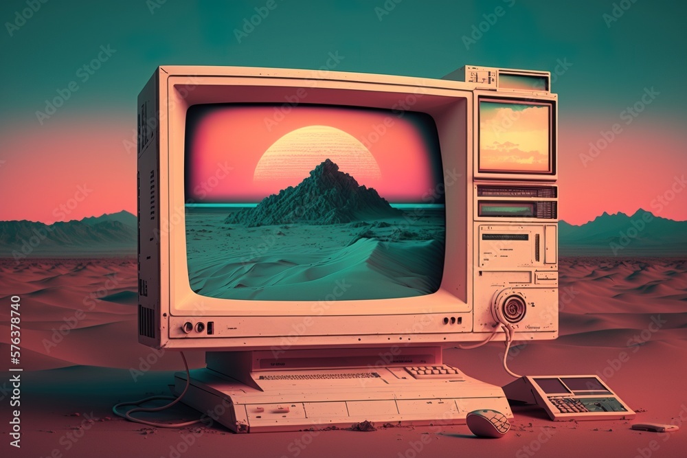 Vaporwave 80s wallpaper. Unusual Combination of Cyberpunk Aesthetics ...