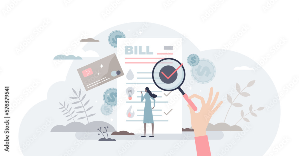 Utility bills as water and heating consumption expenses tiny person ...