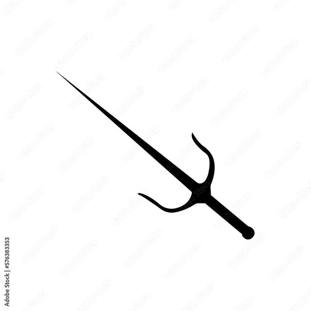 Sai stabbing knife icon, Chinese martial arts weapon symbol Stock ...