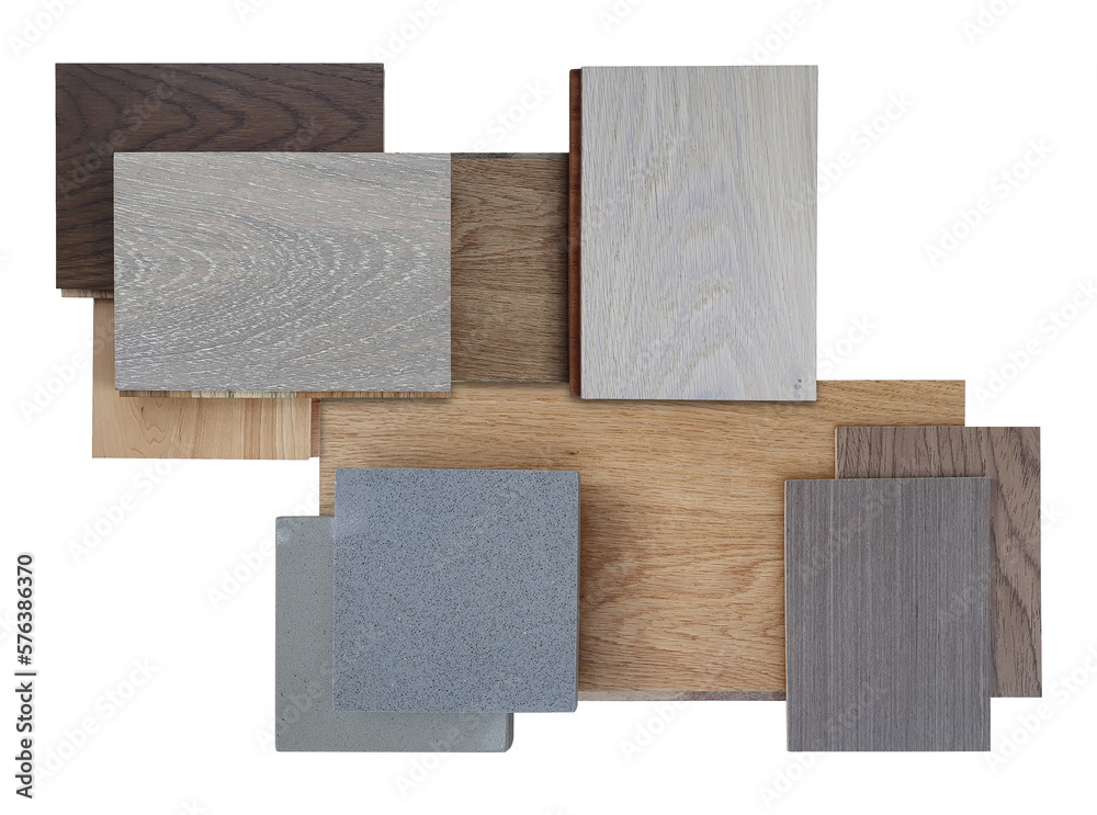 sample of wood chipboard. wooden laminate veneer material for interior ...