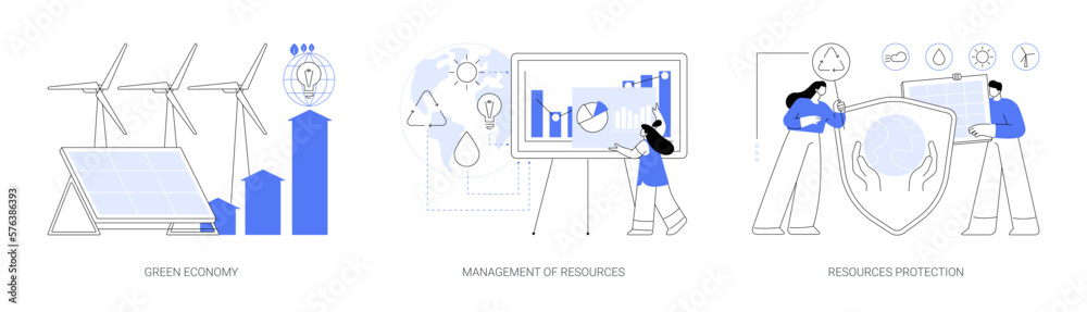 Sustainable development abstract concept vector illustrations. Stock ...