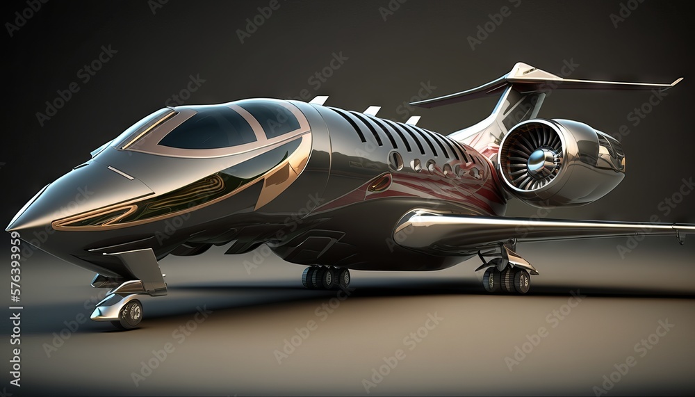 Generative AI of a modern jet fighter aircraft isolated on black ...