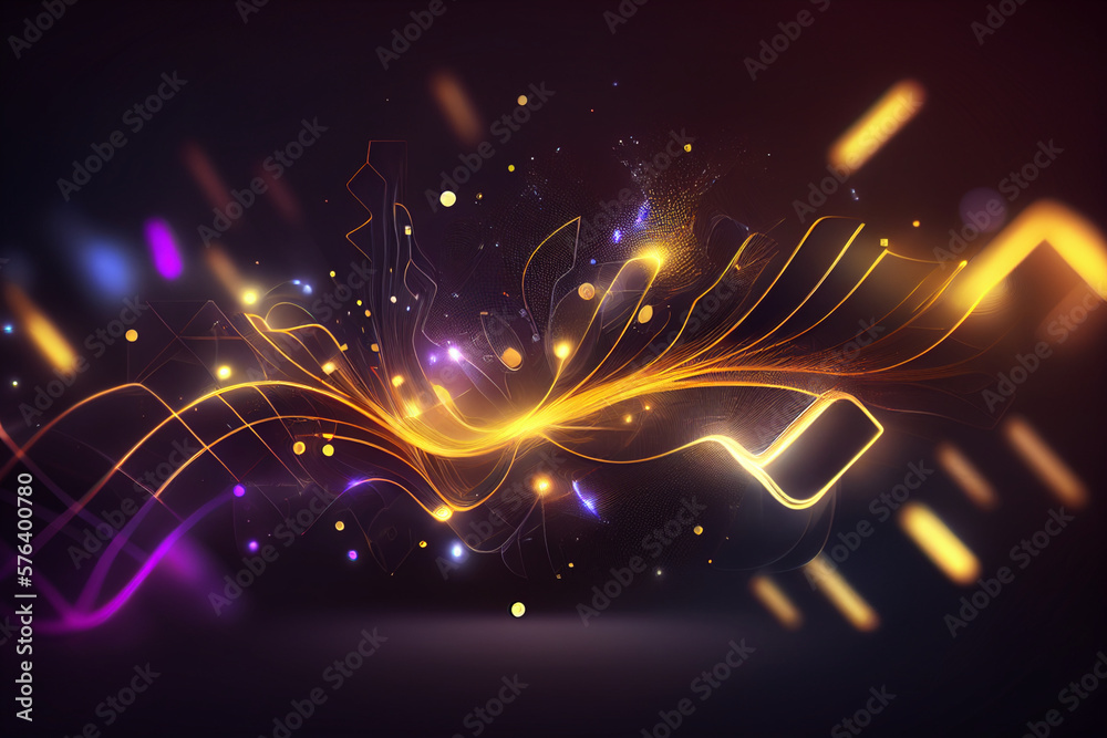 Vibrant and dynamic digital sound waves on abstract patterns with a ...