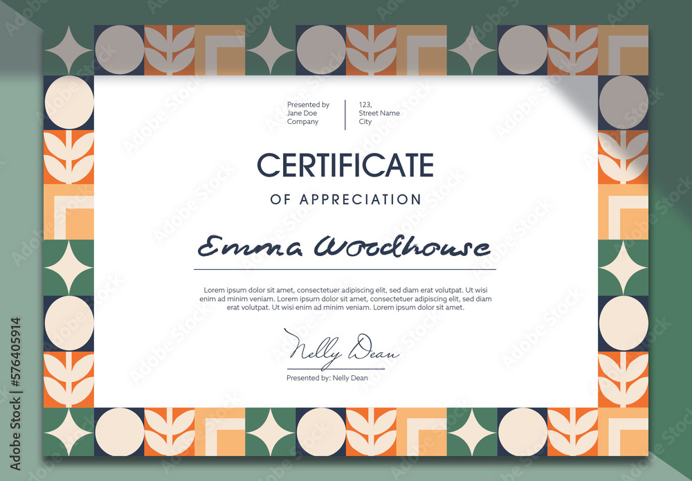 Certificate design with Pattern Border Stock Template | Adobe Stock