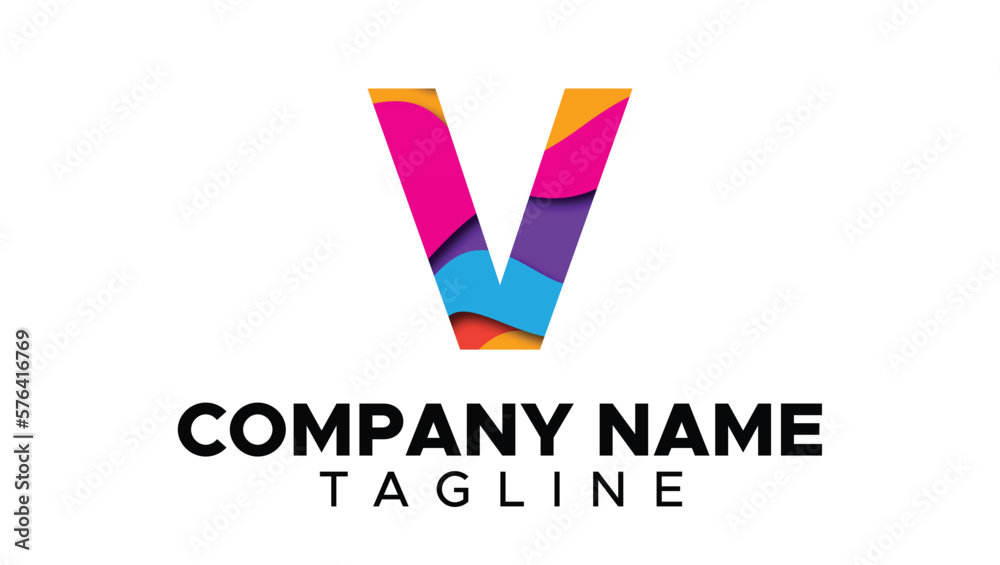 V Letter Logo, Artsy Style, Pixel Logo, Creative Logo, Mosaic Style ...