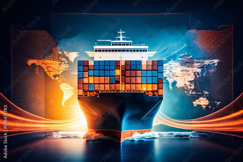 Industrial sea port cargo logistics container import export freight ...