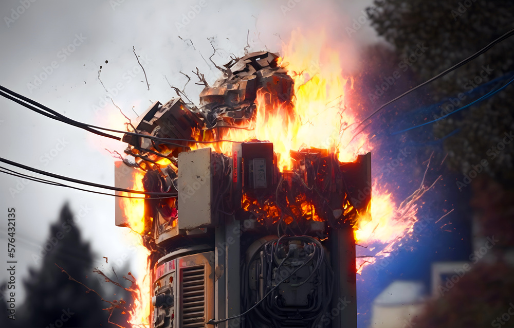 Explosion fire smoke and electrical short circuit on the networks of ...