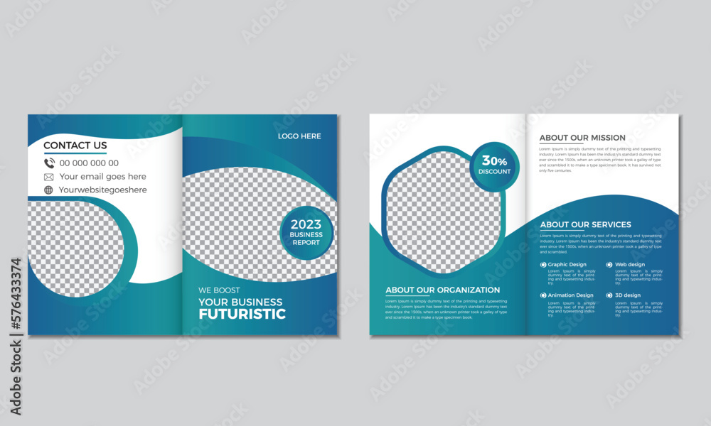 Vetor de Business templates for bi fold brochure, magazine, vector ...