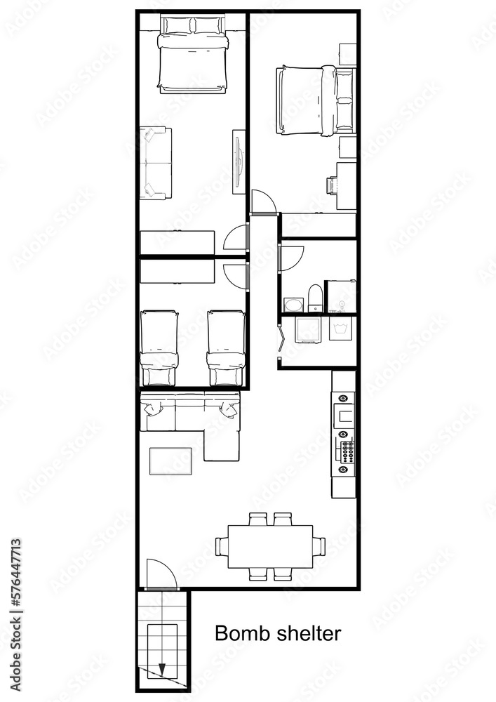 Bomb Shelter. Bunker. Bunker floor plan. Underground bunker for babies ...