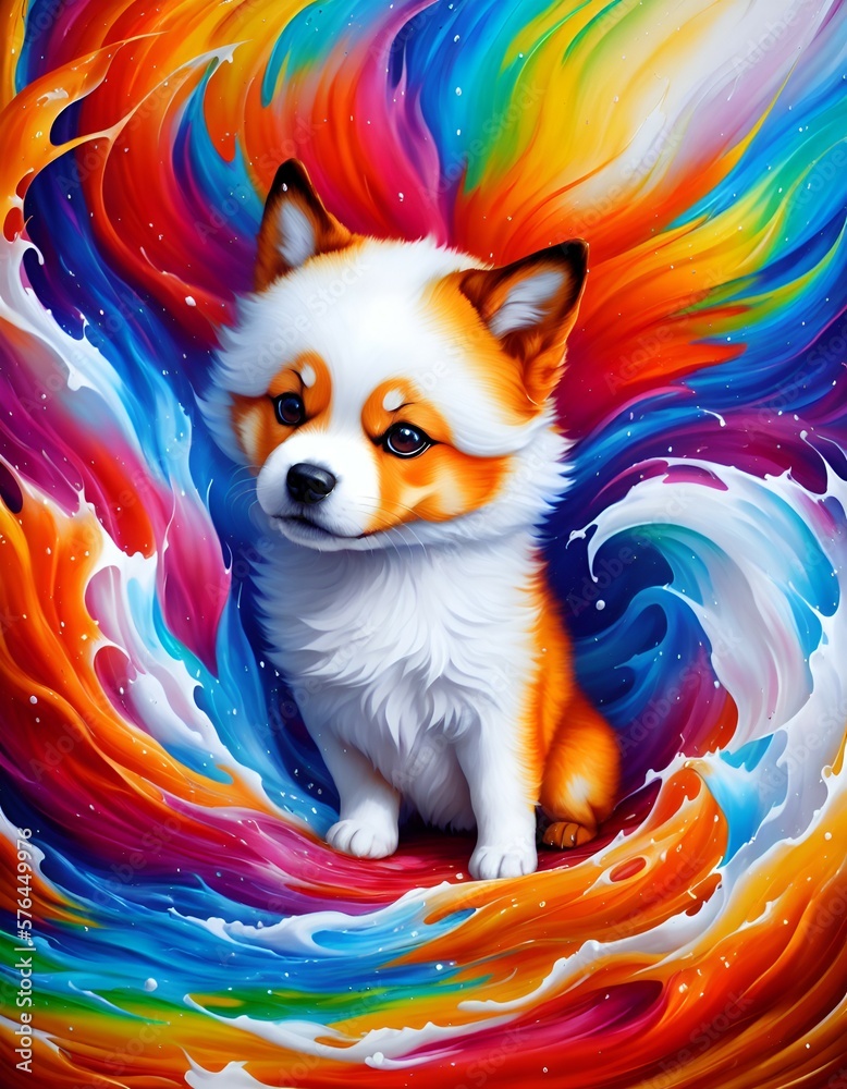 Cute anime Dog, kawaii dog, kawaii anime dog, anime dog, Stock ...