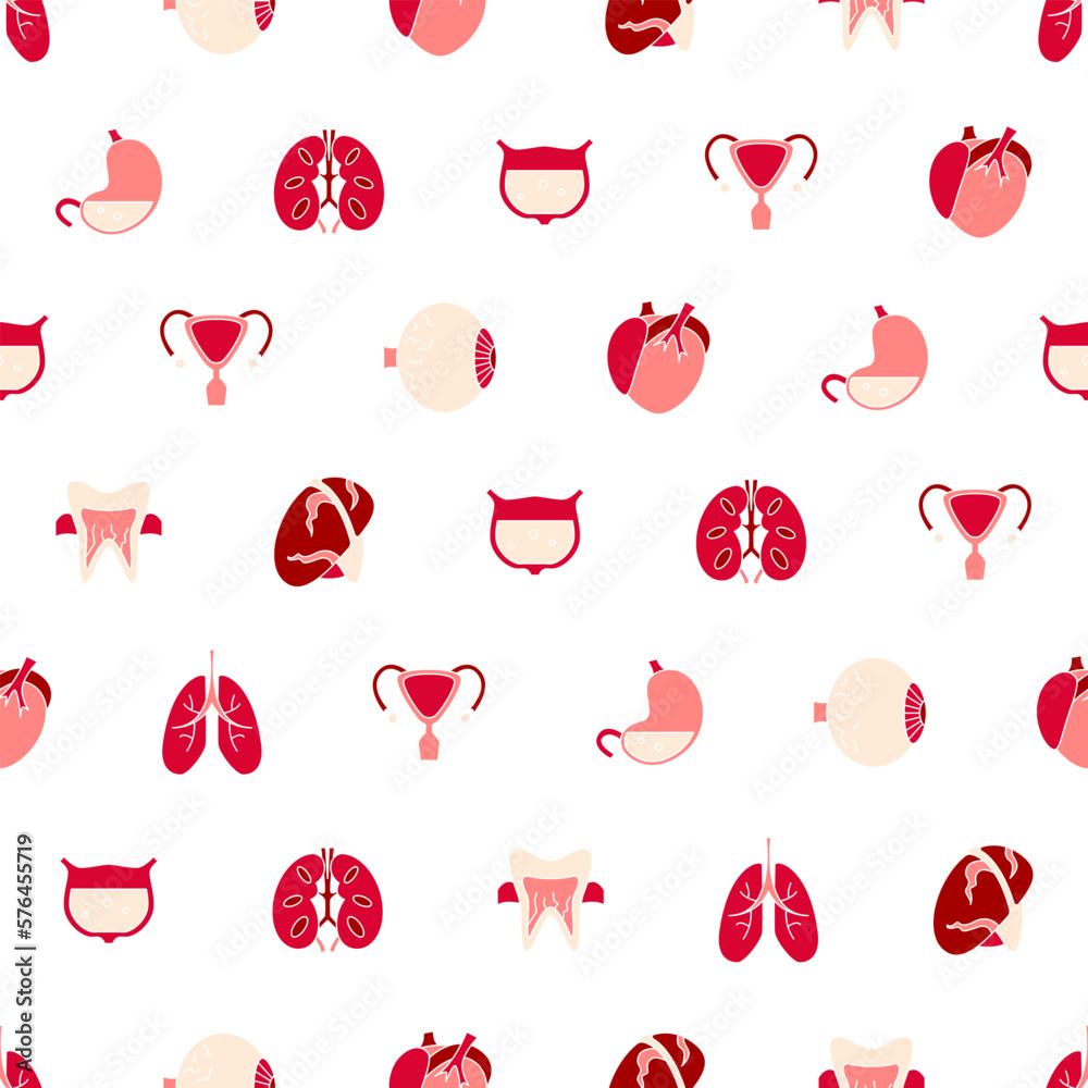 Human organs seamless pattern for web design medicine anatomy for ...