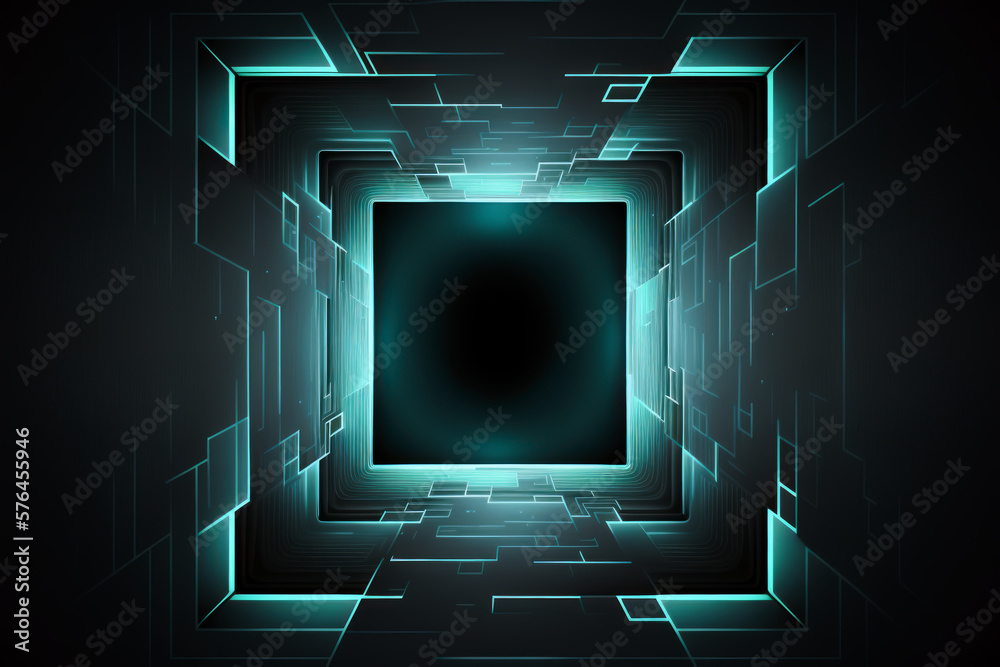 Abstract Cyber space background. Cyber background with black frame in ...