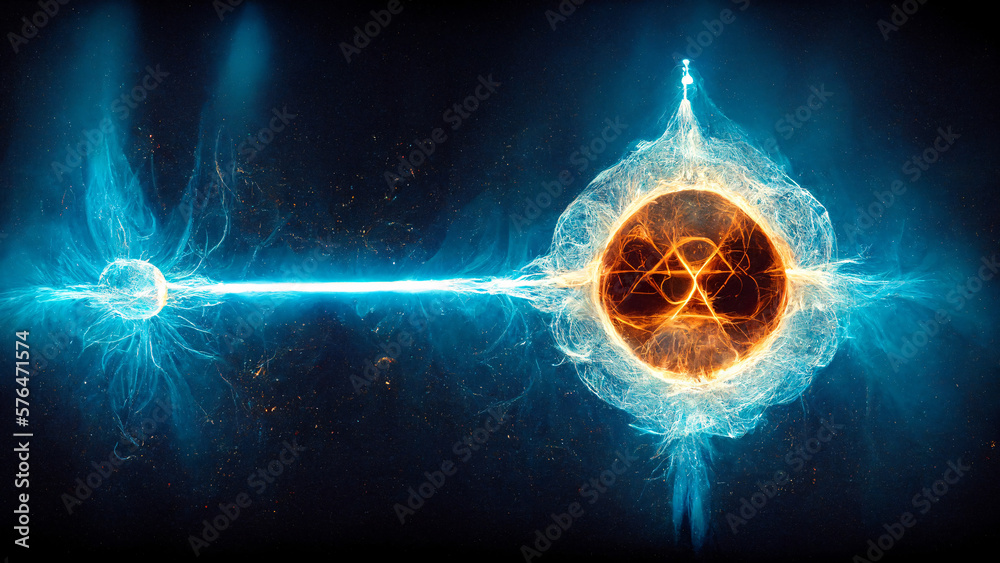 Quantum Nuclear Fusion Entanglement, 3d Representation Stock ... Quantum Nuclear Fusion Entanglement, 3d Representation Stock ...