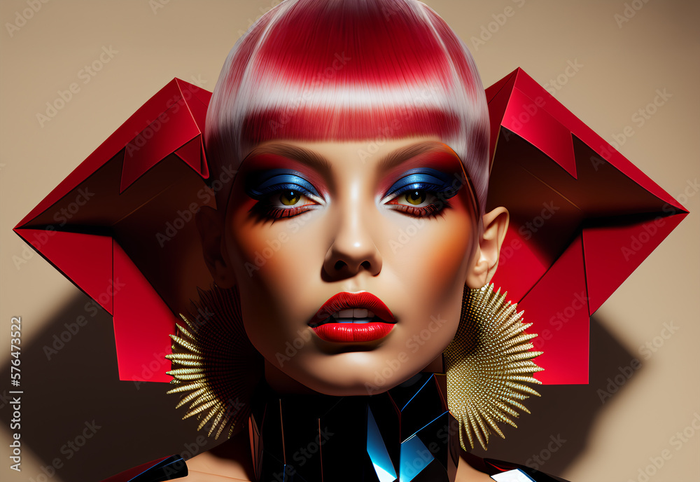 An elegant young woman poses dramatically in a luxurious headshot. She ...