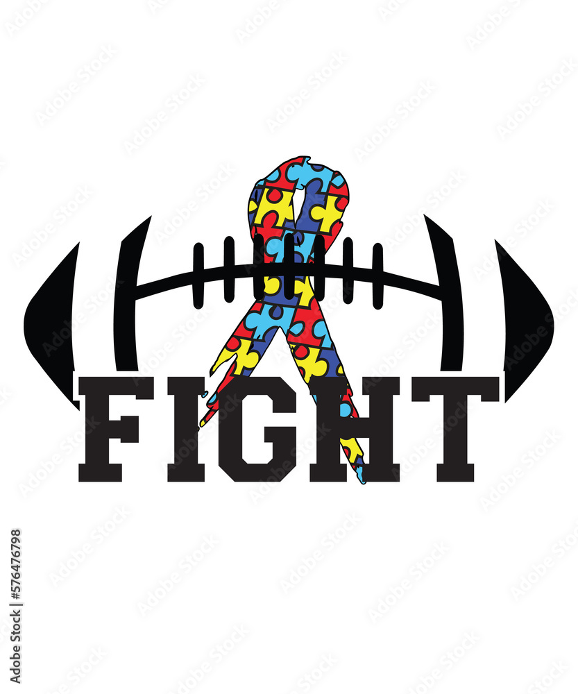 tackle autism awareness Svg png, autism football svg, Puzzle Svg ...