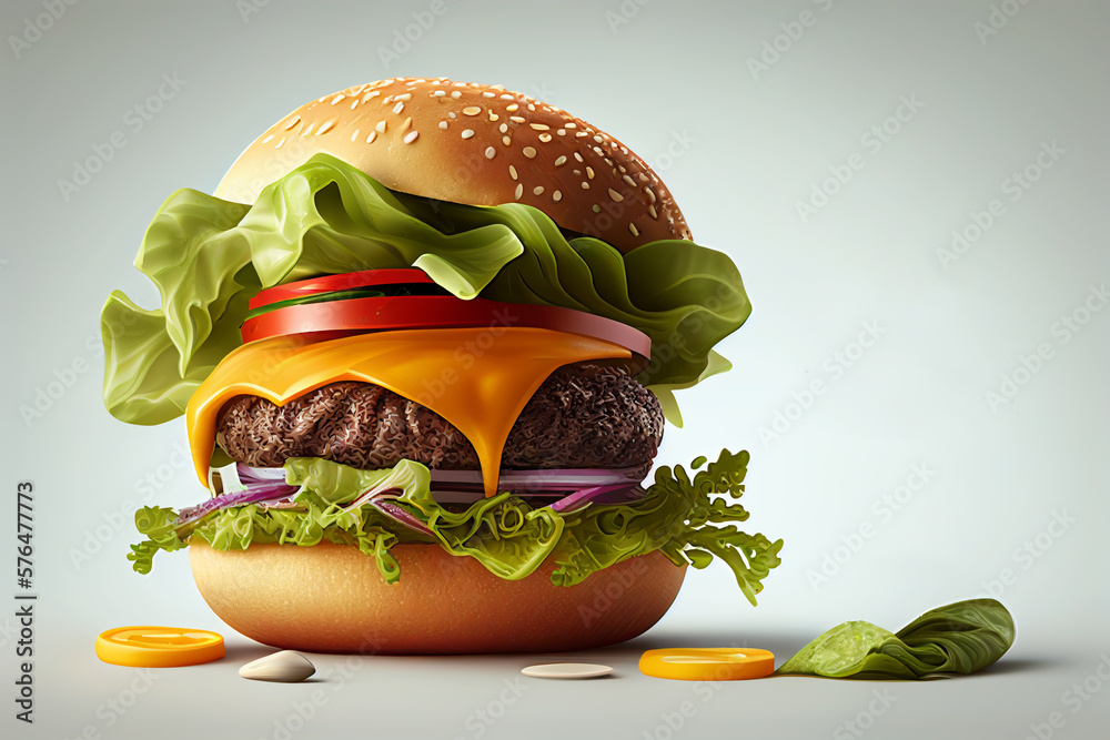 Burger poster for menu restaurant. Burger design style promotional fast ...