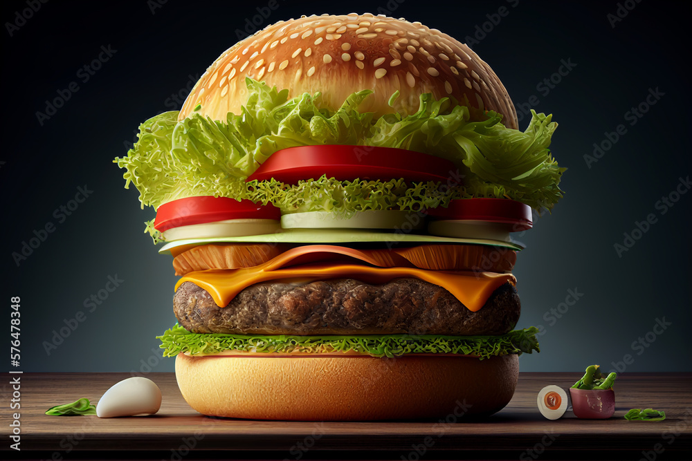 Burger poster for menu restaurant. Burger design style promotional fast ...