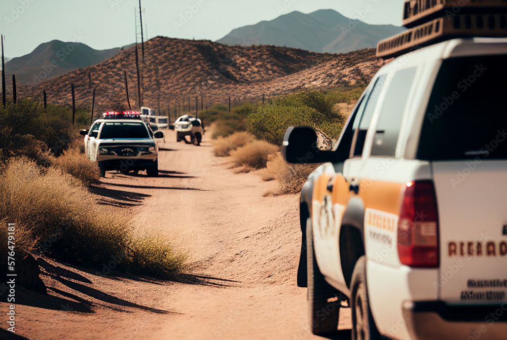 Border in Mexico and USA. US-Mexican border fence in Arizona, USA ...