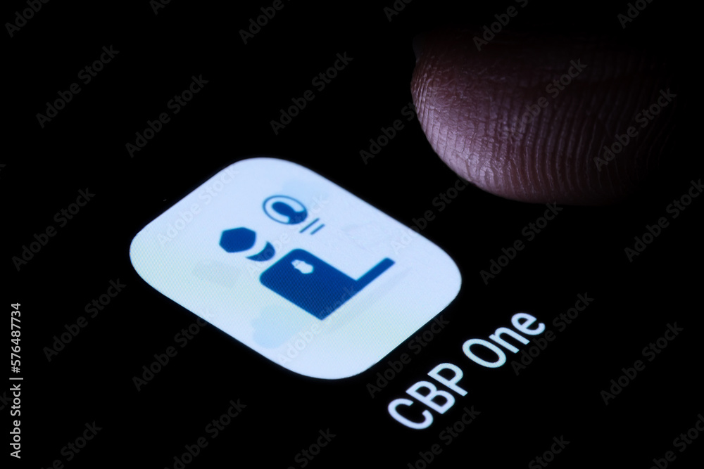 CBP One app seen on smartphone screen. U.S. Customs and Border ...