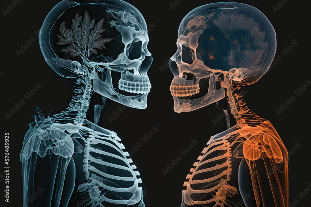 Day of the dead x-ray, concept of Skeletal Art and X-Ray Vision ...