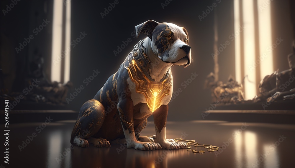futuristic divine dog cyborg alien wallpaper background created with ...