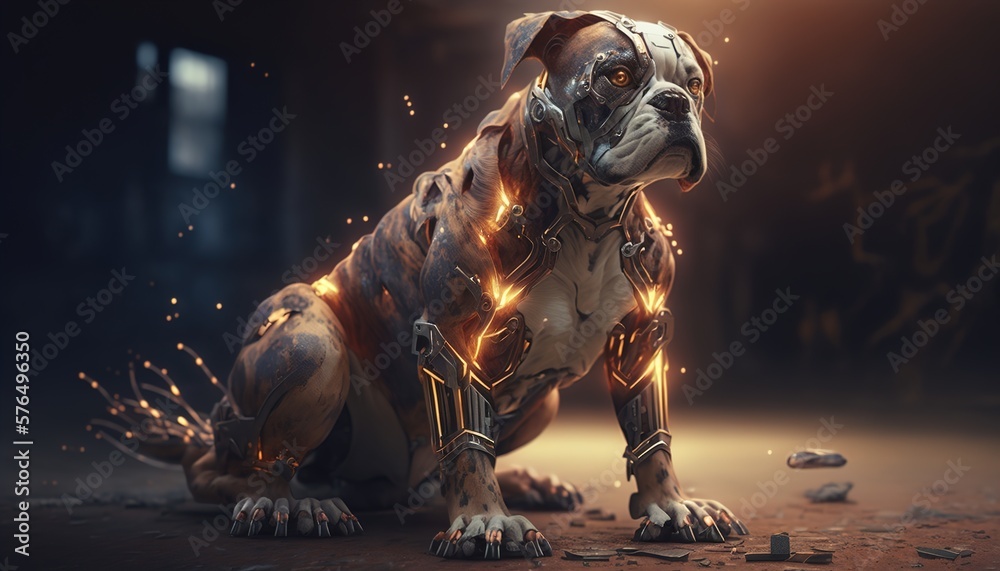 futuristic divine dog cyborg alien wallpaper background created with ...