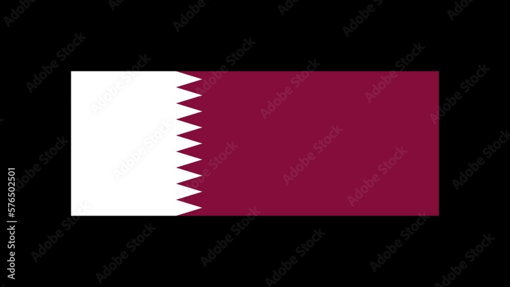 Qatar flag animation green screen chroma key background 4K motion ...