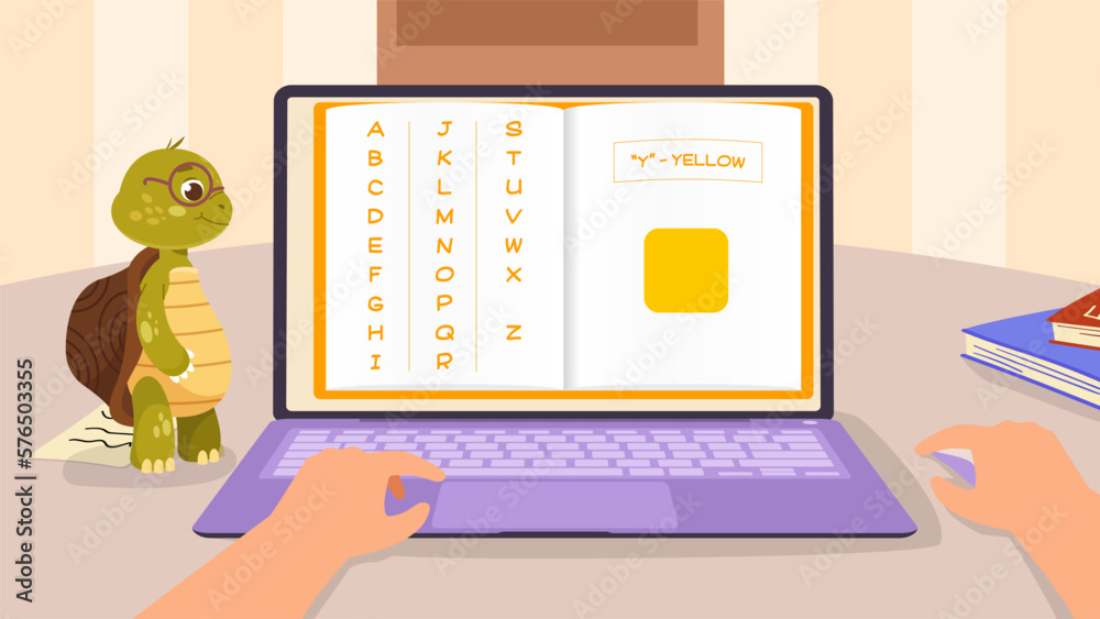 Learning English alphabet for kids. Letter Y is yellow. Educational ...