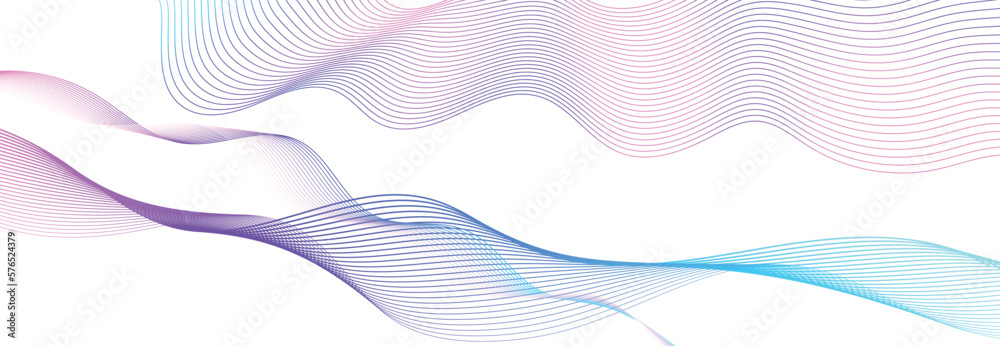 Abstract colorful vector background, blue color wave line isolated on ...