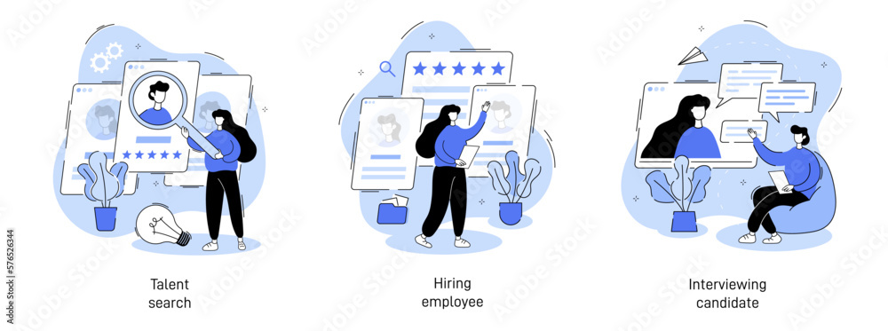 Vetor de Human resources agency isolated cartoon vector illustrations ...