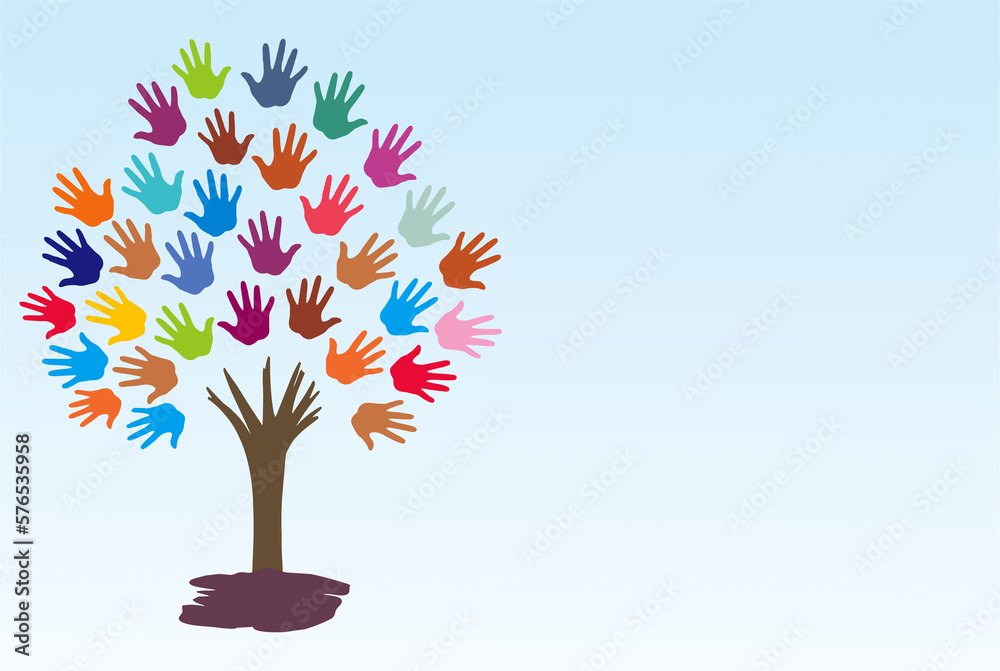 Inclusion theme. Every leaf on tree and every human on earth has ...