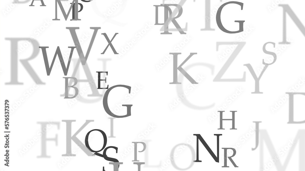 letters floating white background 3d illustration. can be used to ...