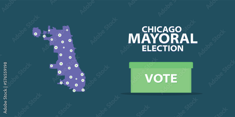 Premium vector graphic describes the mayoral election in Chicago 2023 ...