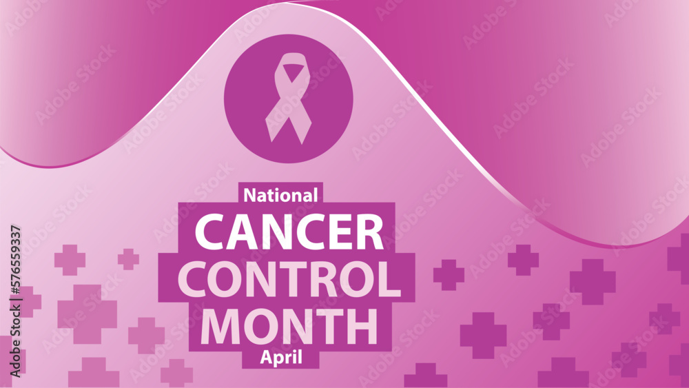 National Cancer Control Month Vector banner design in pink color pallet ...